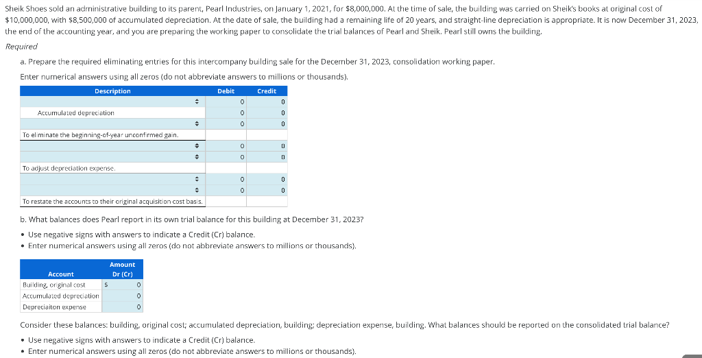 Sheik Shoes sold an administrative building to its | Chegg.com