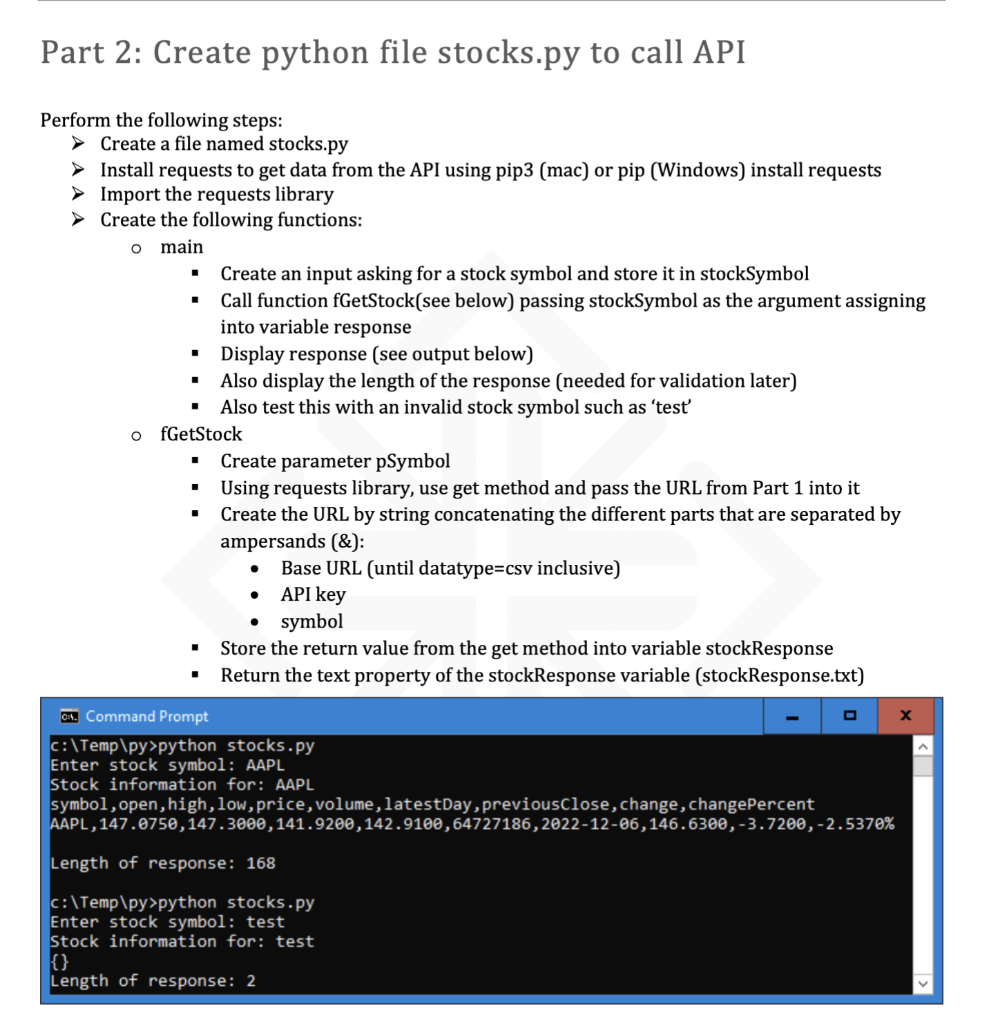 Solved Perform the following steps: > Get your API key from | Chegg.com