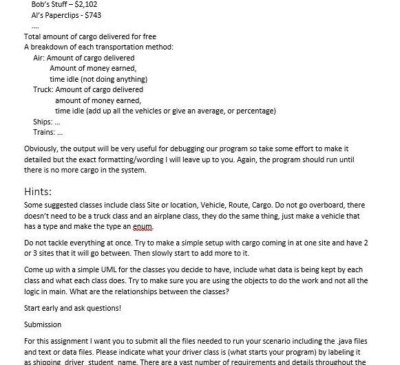 Solved Shipping Network In this lab we will be constructing | Chegg.com