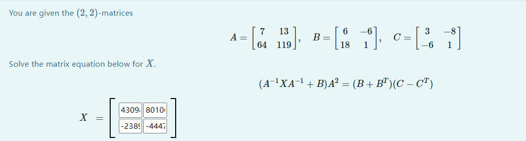Solved You are given the (2, 2)-matrices 6 -6 8 A= lo 10. ) | Chegg.com