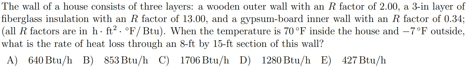 Solved The wall of a house consists of three layers: a | Chegg.com