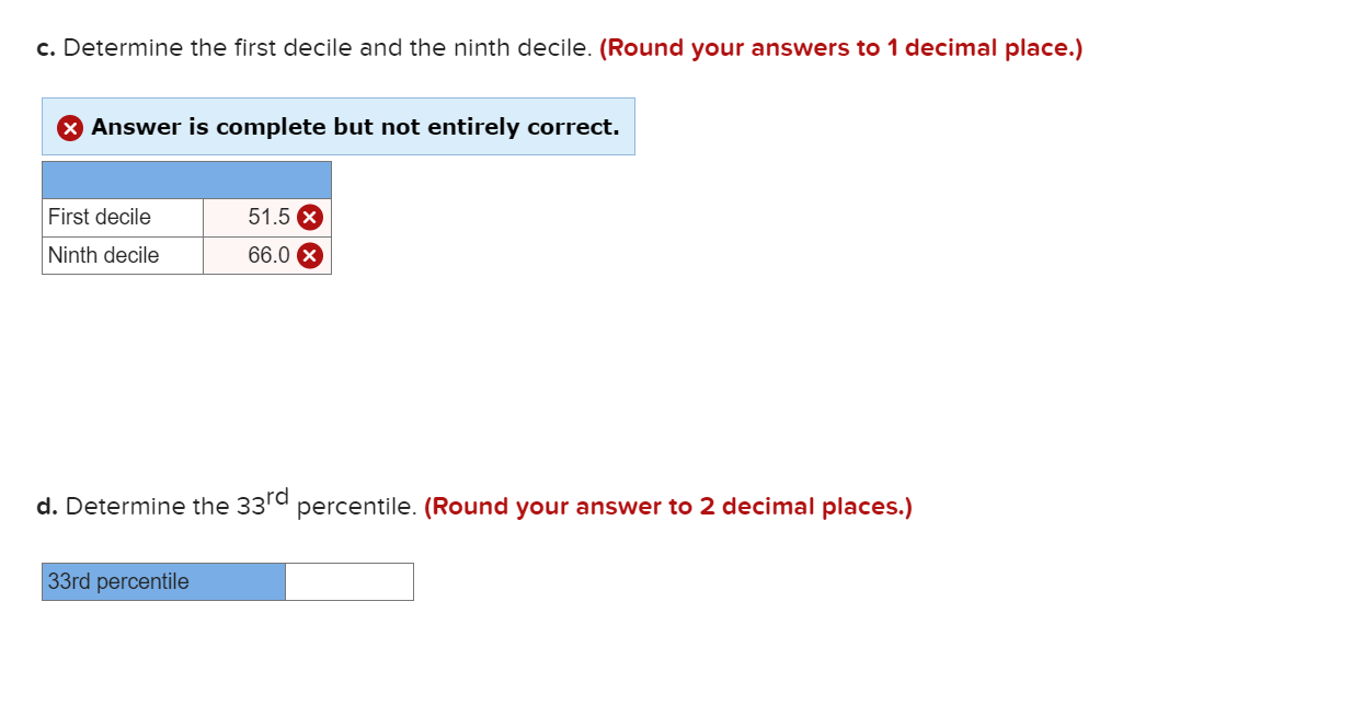 Solved PLEASE determine the answers for Q1 , first decile, | Chegg.com