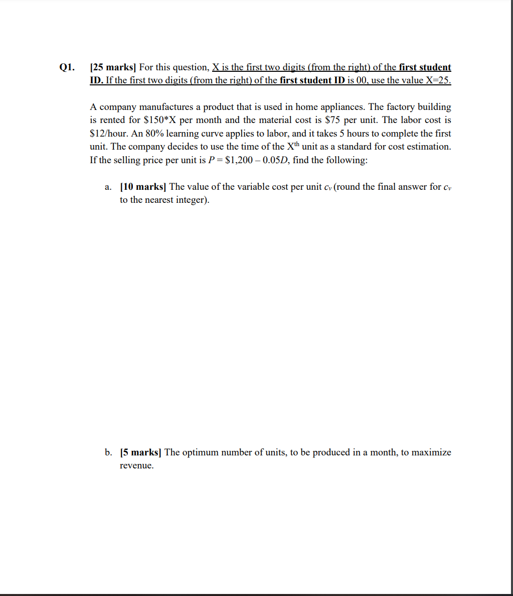 [25 marks] For this question, X is the first two | Chegg.com