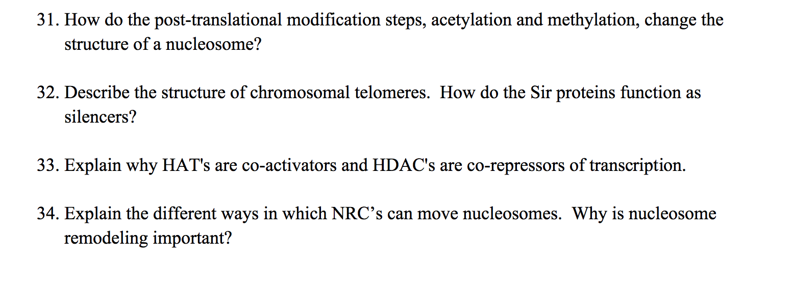 31. How do the post-translational modification steps, | Chegg.com