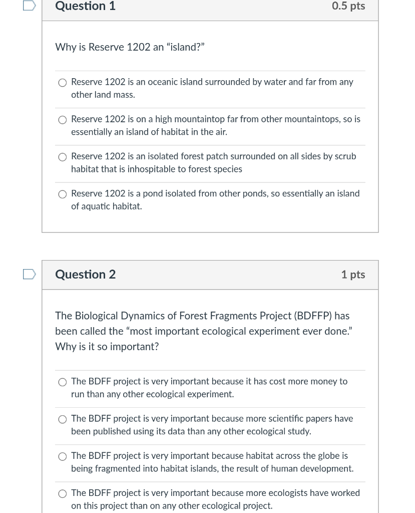 Solved D Question 1 0.5 pts Why is Reserve 1202 an "island?" | Chegg.com