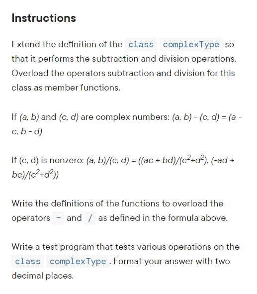 Solved Instructions Extend the definition of the class | Chegg.com