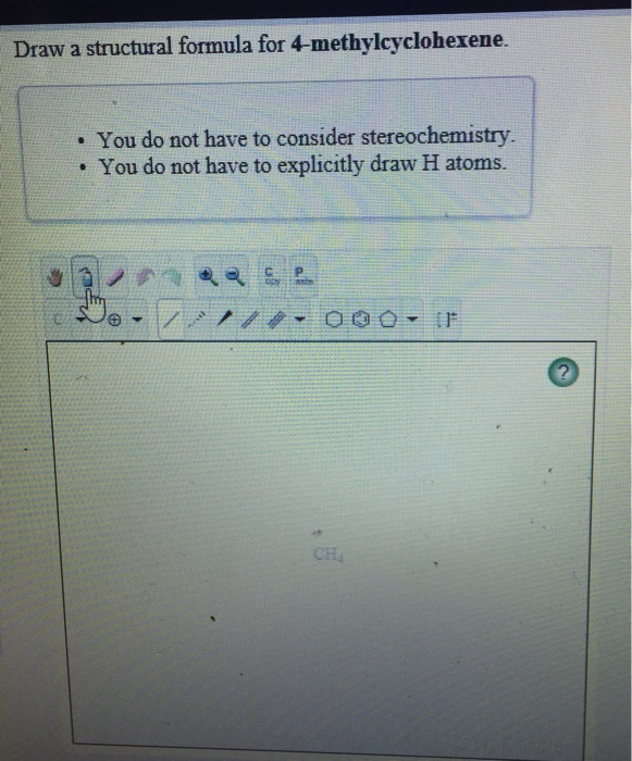 Solved Draw a structural formula for 4-methylcyclohexene. . | Chegg.com
