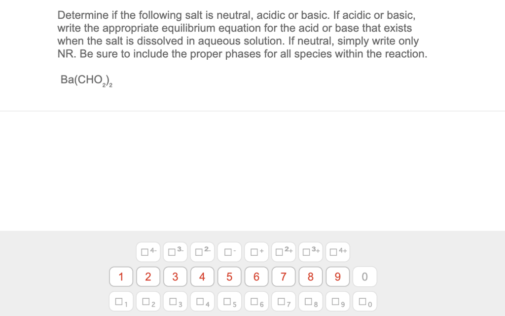 Solved Determine If The Following Salt Is Neutral Acidic Or