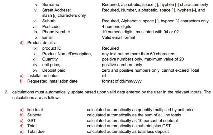 Required, alphabetic, space (), hyphen - characters | Chegg.com