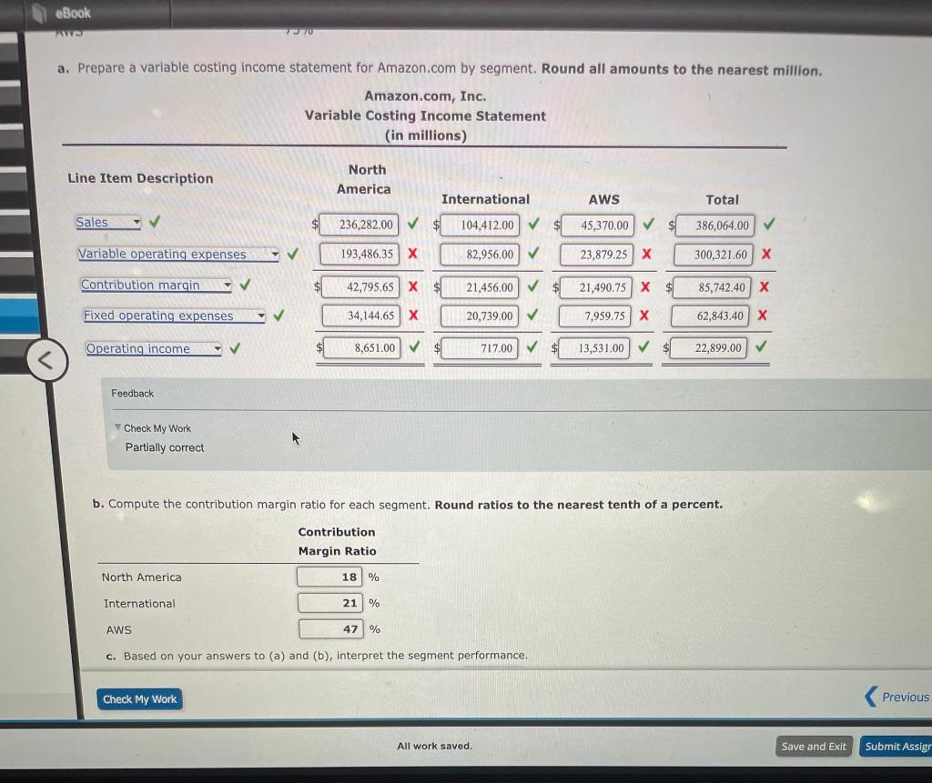 Solved Segment Contribution Margin Analysis Amazon.com, Inc. | Chegg.com