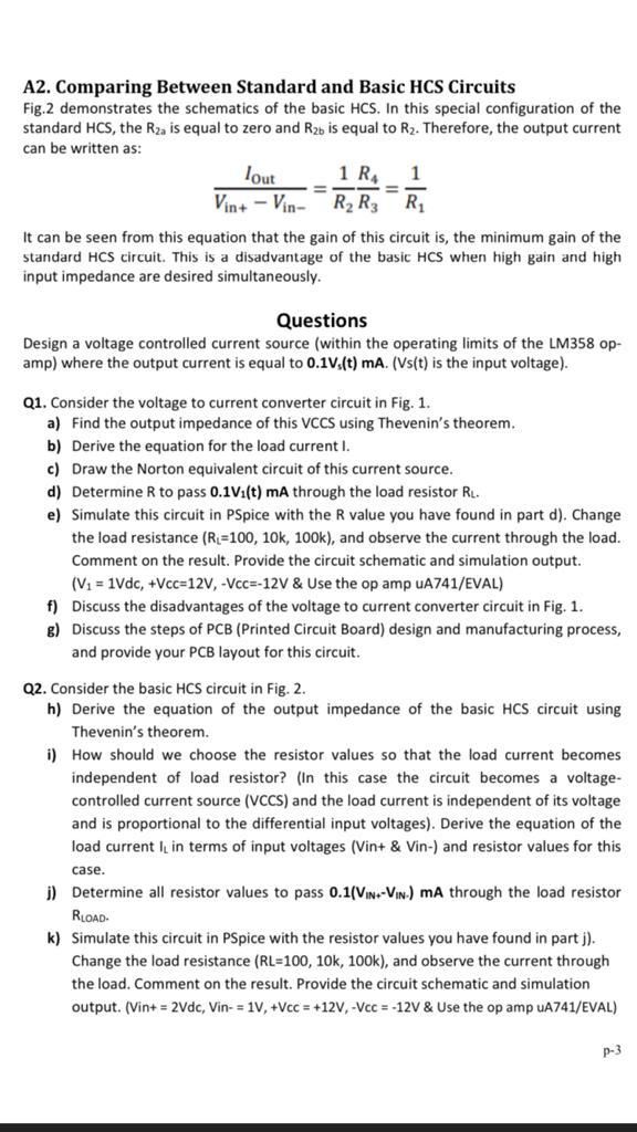 Solved A. Howland Current Source In some applications, we | Chegg.com