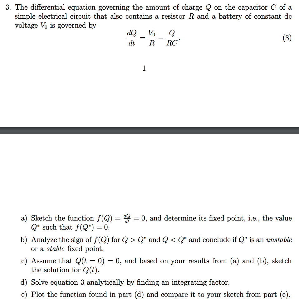 Solved 3. The differential equation governing the amount of | Chegg.com