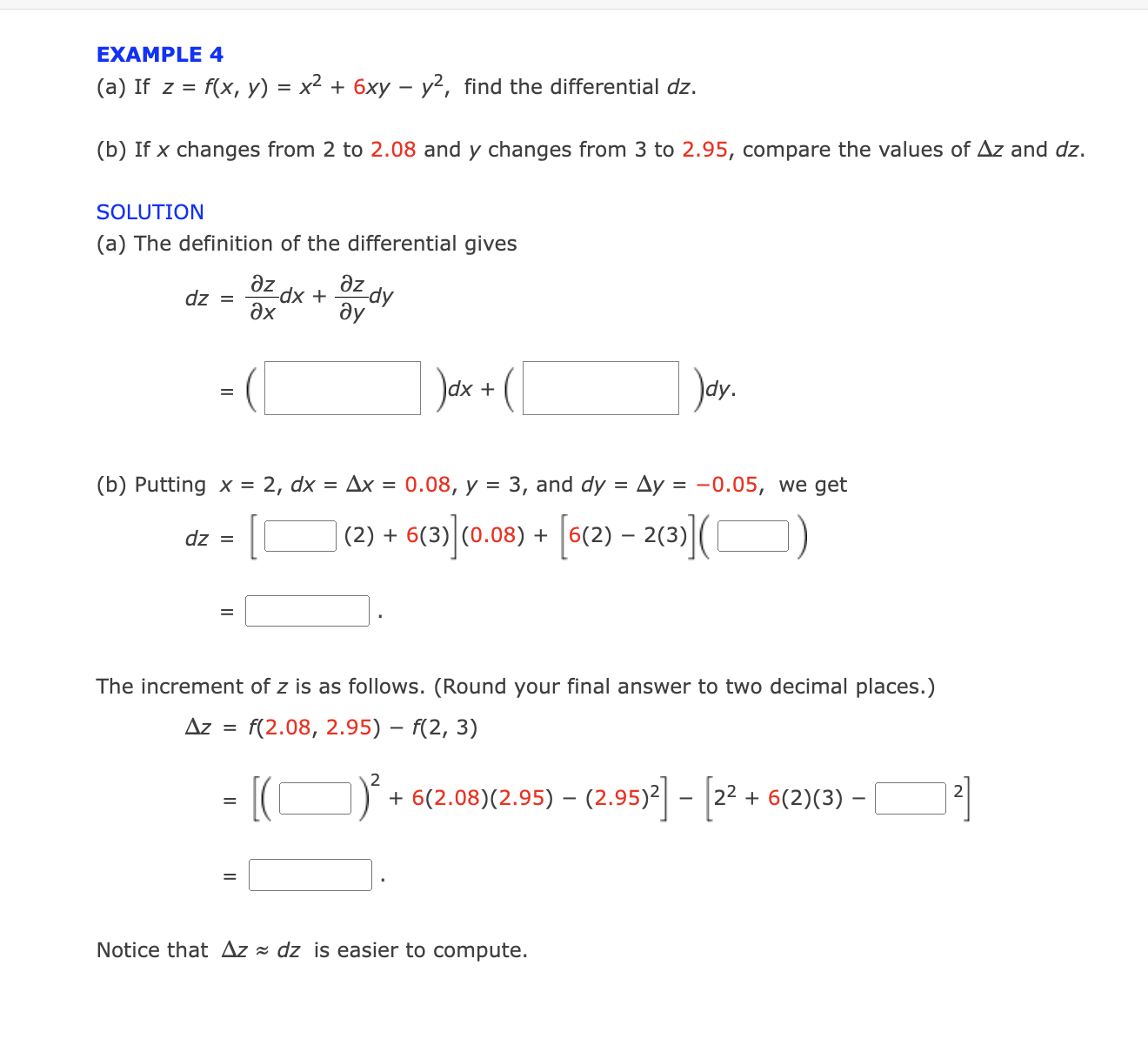 Solved (a) If z=f(x,y)=x2+6xy−y2, find the differential dz | Chegg.com