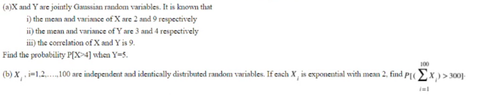 Solved (a)X and Y are jointly Gaussian random variables. It | Chegg.com
