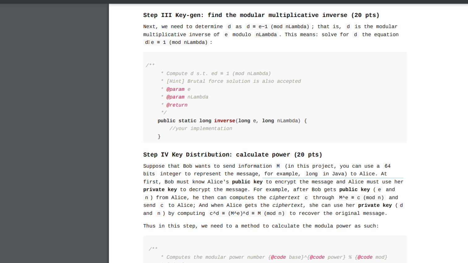 Solved Step III Key-gen: find the modular multiplicative | Chegg.com