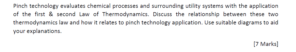 Solved Pinch technology evaluates chemical processes and | Chegg.com
