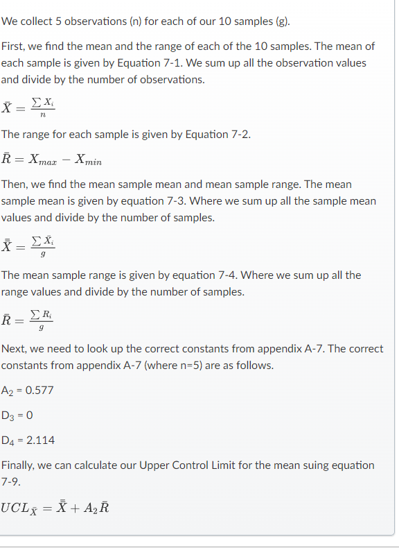 Solved You are constructing a mean and range chart for a | Chegg.com