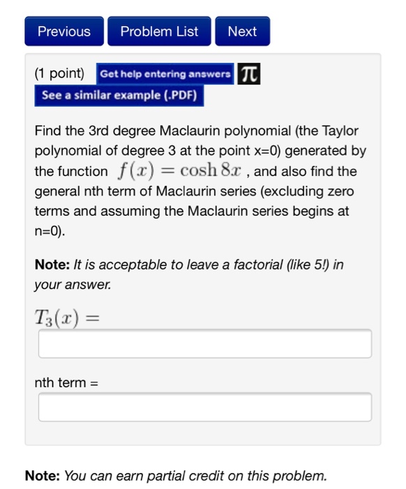 Solved Find the 3rd degree Maclaurin polynomial (the Taylor | Chegg.com