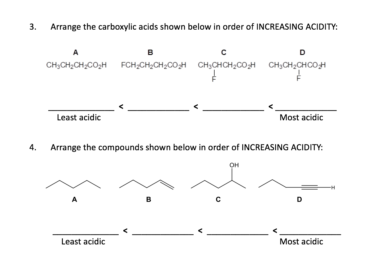 Solved Organic Acids & Bases List the following compounds in | Chegg.com