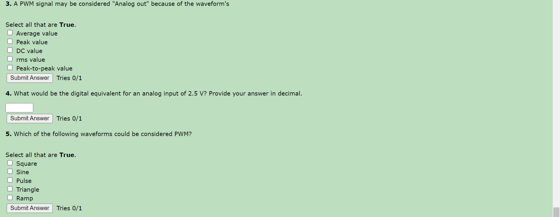 Solved 1 What Are The Maximum And Minimum Voltages In The