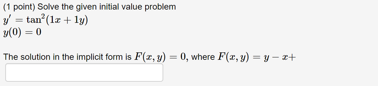 Solved (1 point) Solve the given differential equation by | Chegg.com