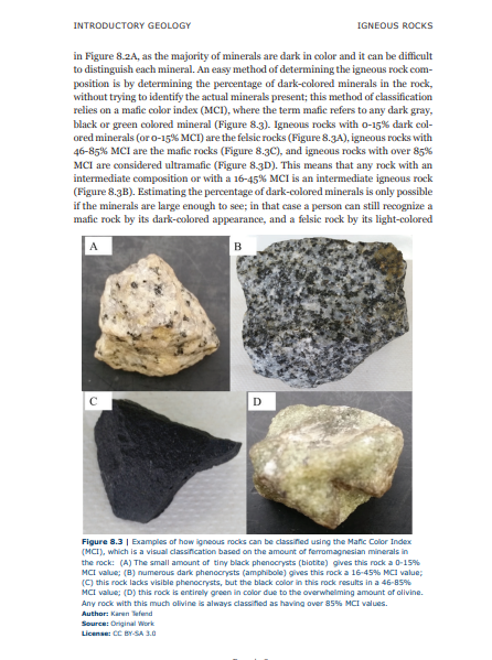 Solved: INTRODUCTORY GEOLOGY IGNEOUS ROCKS 8.8 STUDENT RES... | Chegg.com