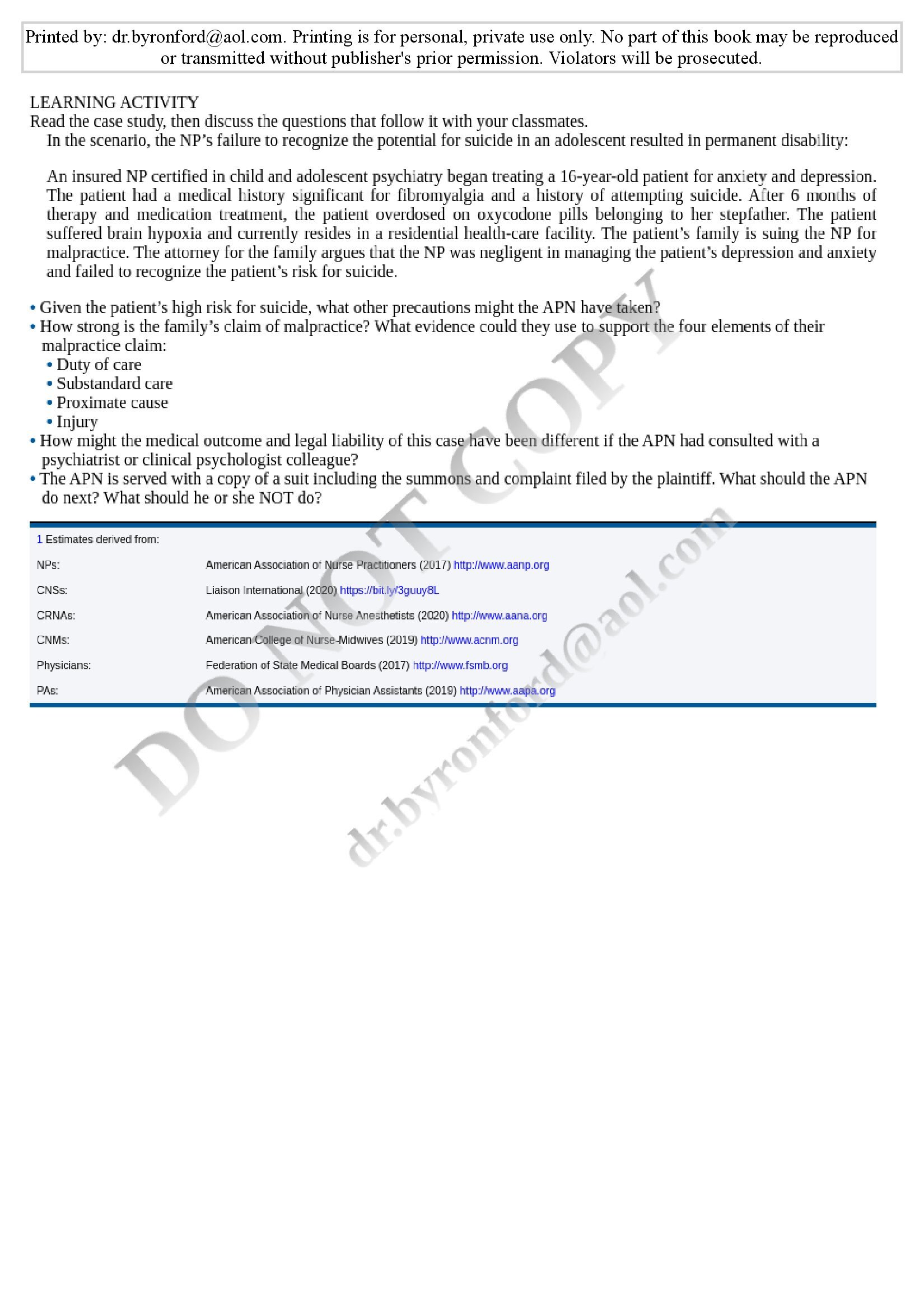 Read the Learning Activity Case study on page 510 in | Chegg.com