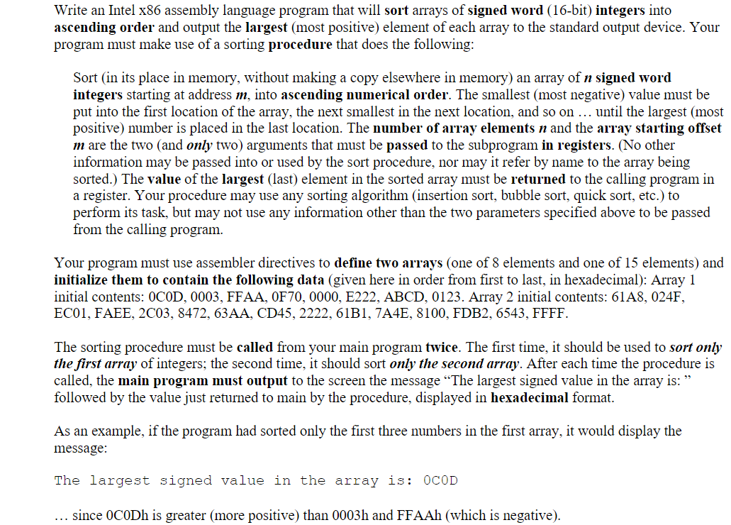 Solved Write An Intel X86 Assembly Language Program That 6395