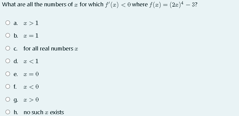 Solved What are all the numbers of x ﻿for which f'(x)