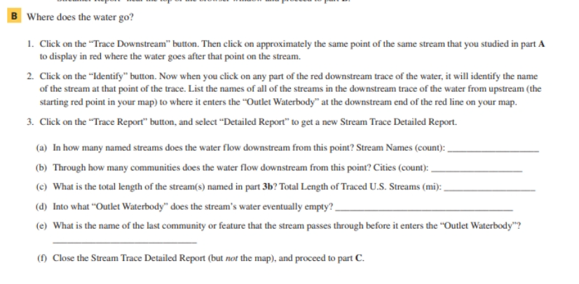 Solved 1. Click on the "Trace Downstream" button. Then click | Chegg.com