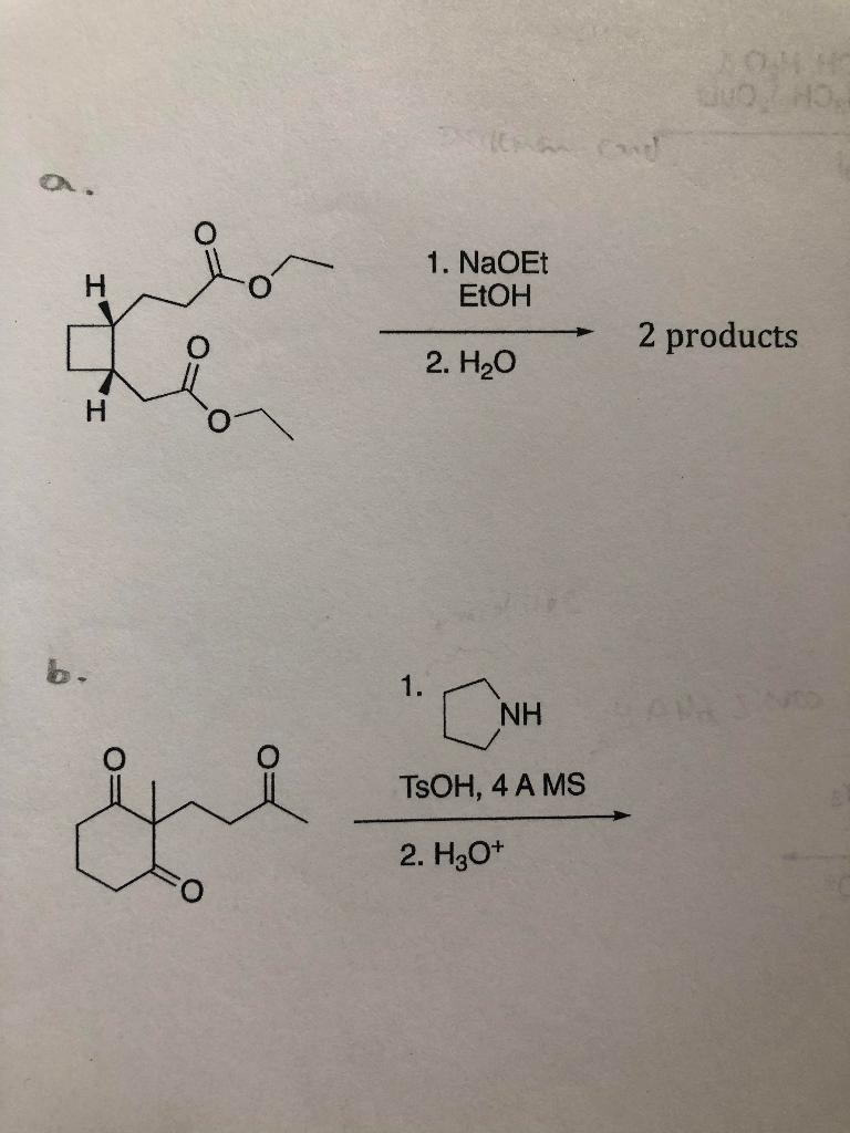 Solved HO op 1. NaOEt EtOH 2 products 2. H20 b. 1. • CNH ΝΗ | Chegg.com