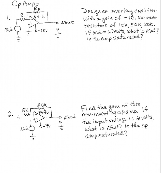 Solved Design an inverting amplifier with a gain of -10. | Chegg.com