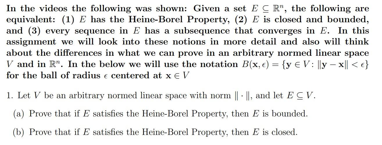 Solved In the videos the following was shown: Given a set | Chegg.com