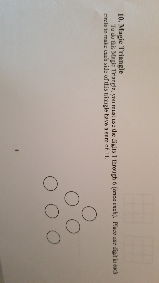 Solved 10. Magic Triangle To do this Magic Triangle, you | Chegg.com