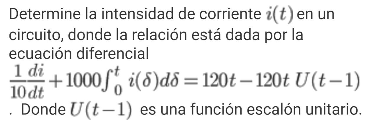 Solved Determine the current intensity i (t) in a circuit, | Chegg.com