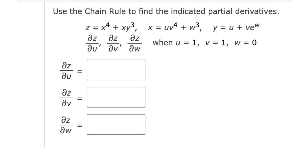 Solved Use the Chain Rule to find the indicated partial | Chegg.com