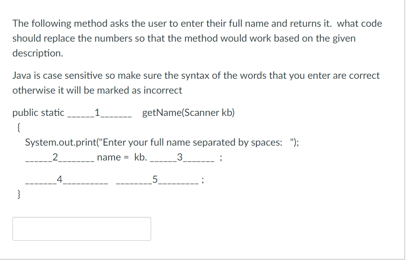 Solved This following method gets two parameters of type | Chegg.com