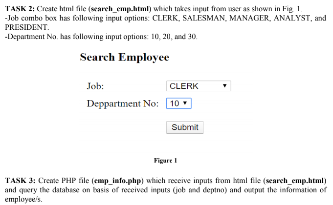 Solved TASK 2: Create html file (search_emp.html) which | Chegg.com