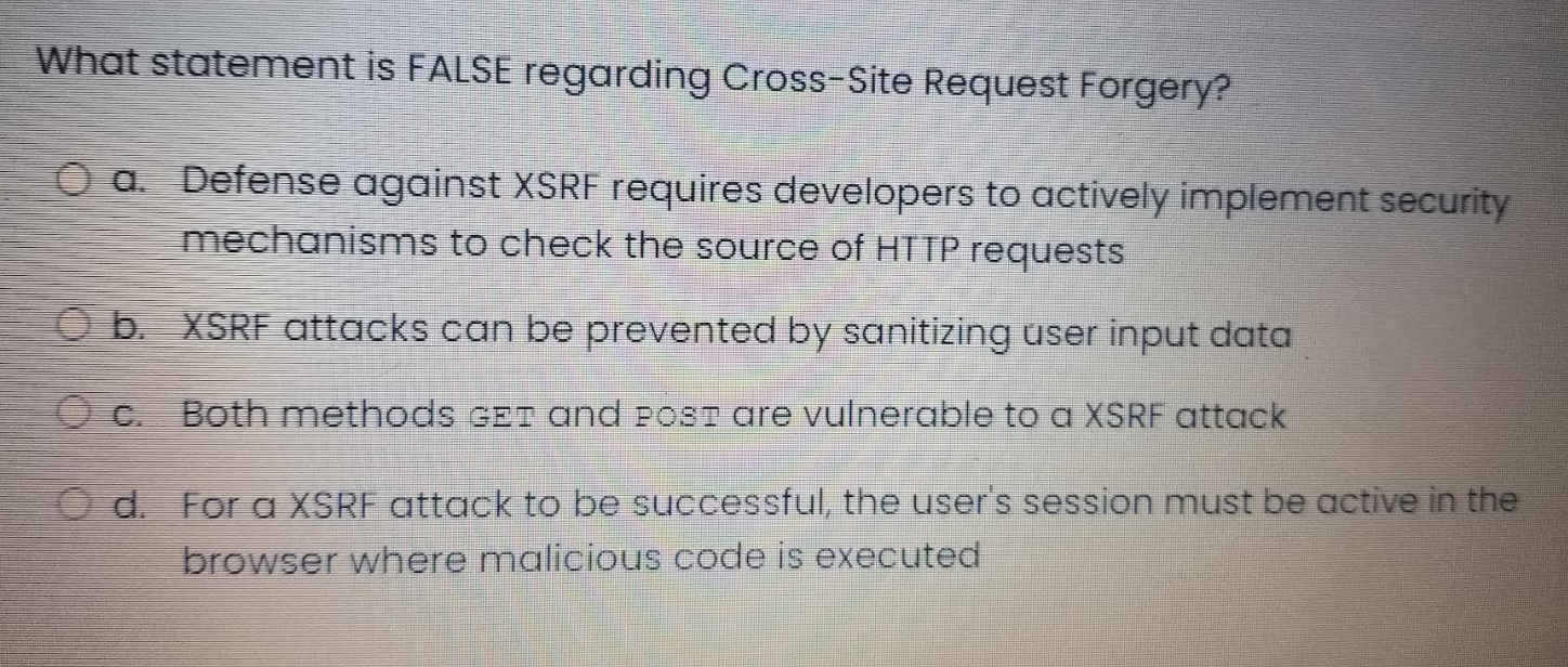 Solved Regarding sessions in web applications, what | Chegg.com