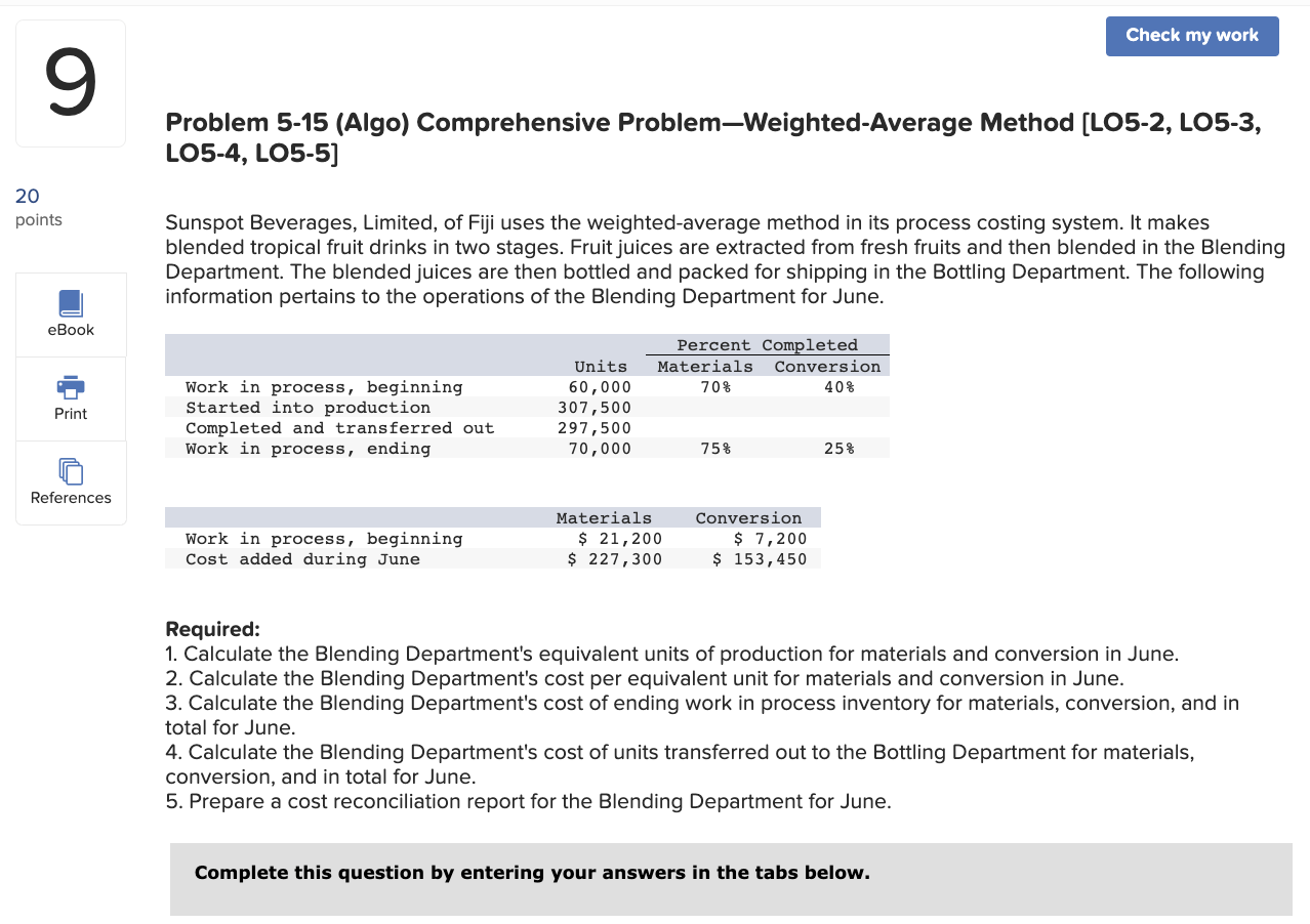 Solved Problem 5-15 (Algo) Comprehensive | Chegg.com