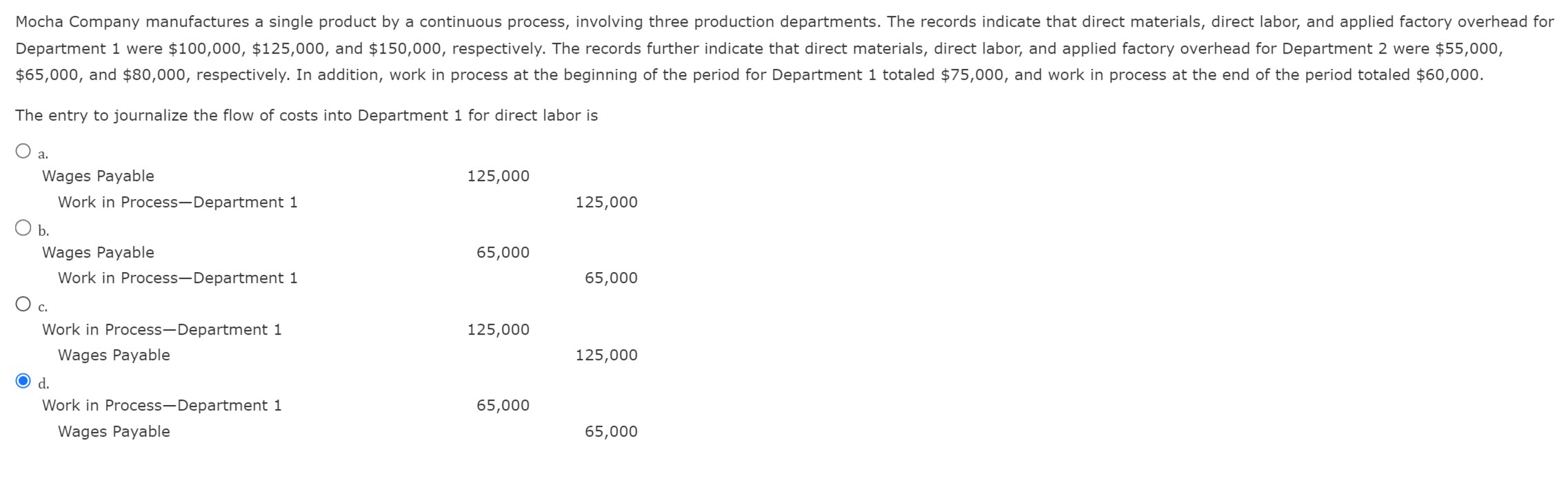 Solved The entry to journalize the flow of costs into | Chegg.com