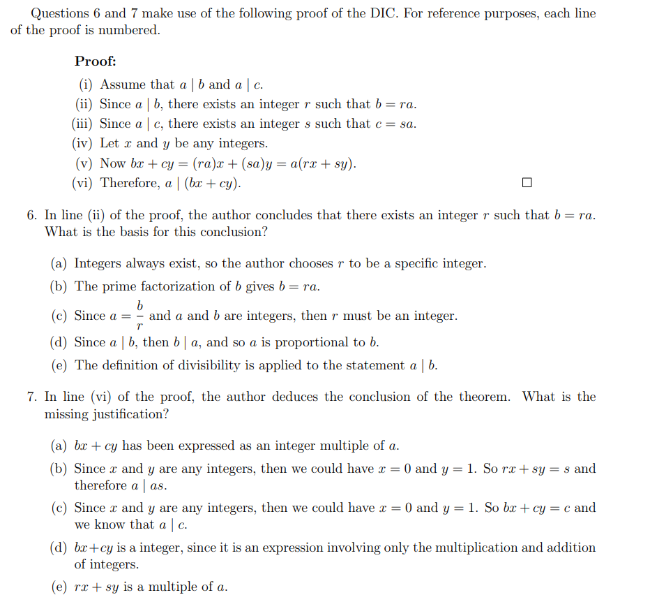 Solved Questions 5-7 make use of the following theorem. | Chegg.com