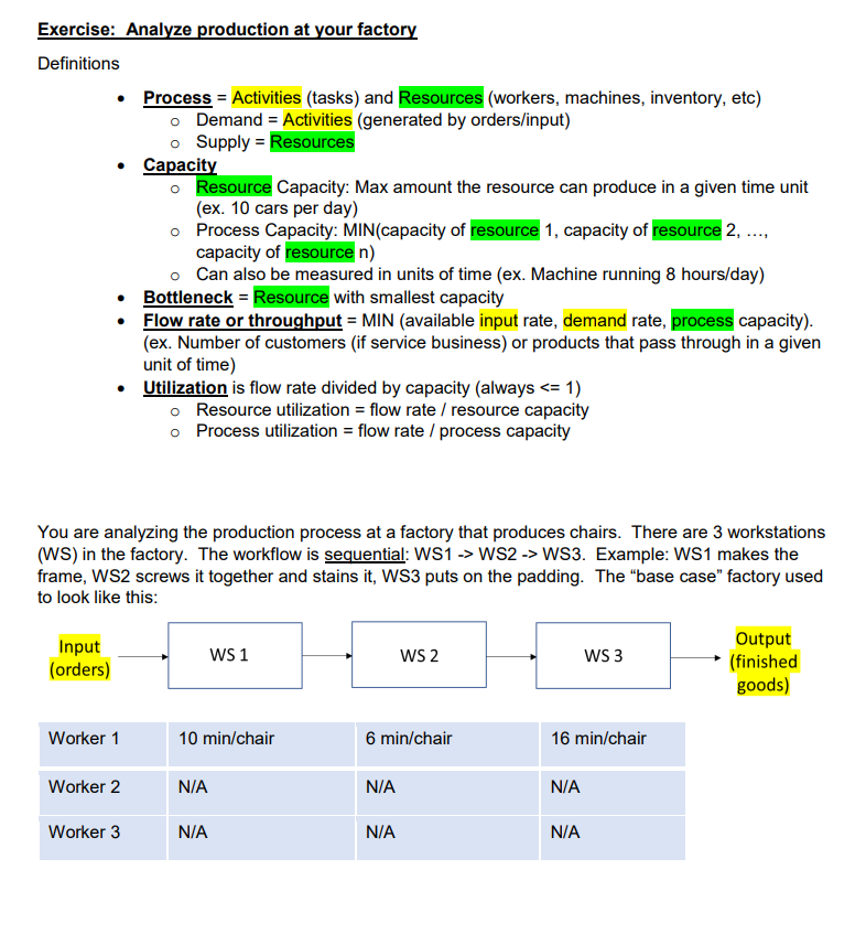 [Solved]: Exercise: Analyze production at your factory D