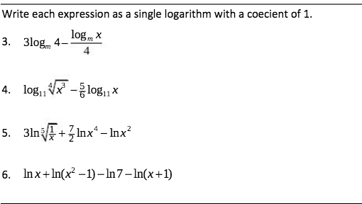 Solved Write each expression as a single logarithm with a | Chegg.com