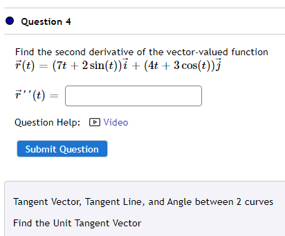 Solved Find the second derivative of the vector-valued | Chegg.com