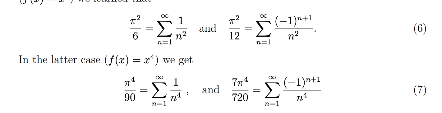 Solved π2 1 π2 = and -Σ (-1)"+1 n2 (6) 6 η2 n=1 12 n=1 In | Chegg.com