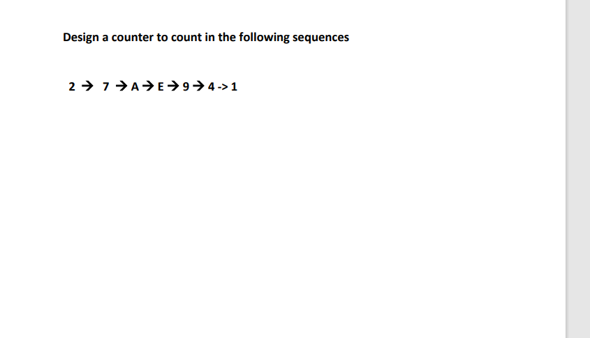 Solved Design a counter to count in the following sequences | Chegg.com