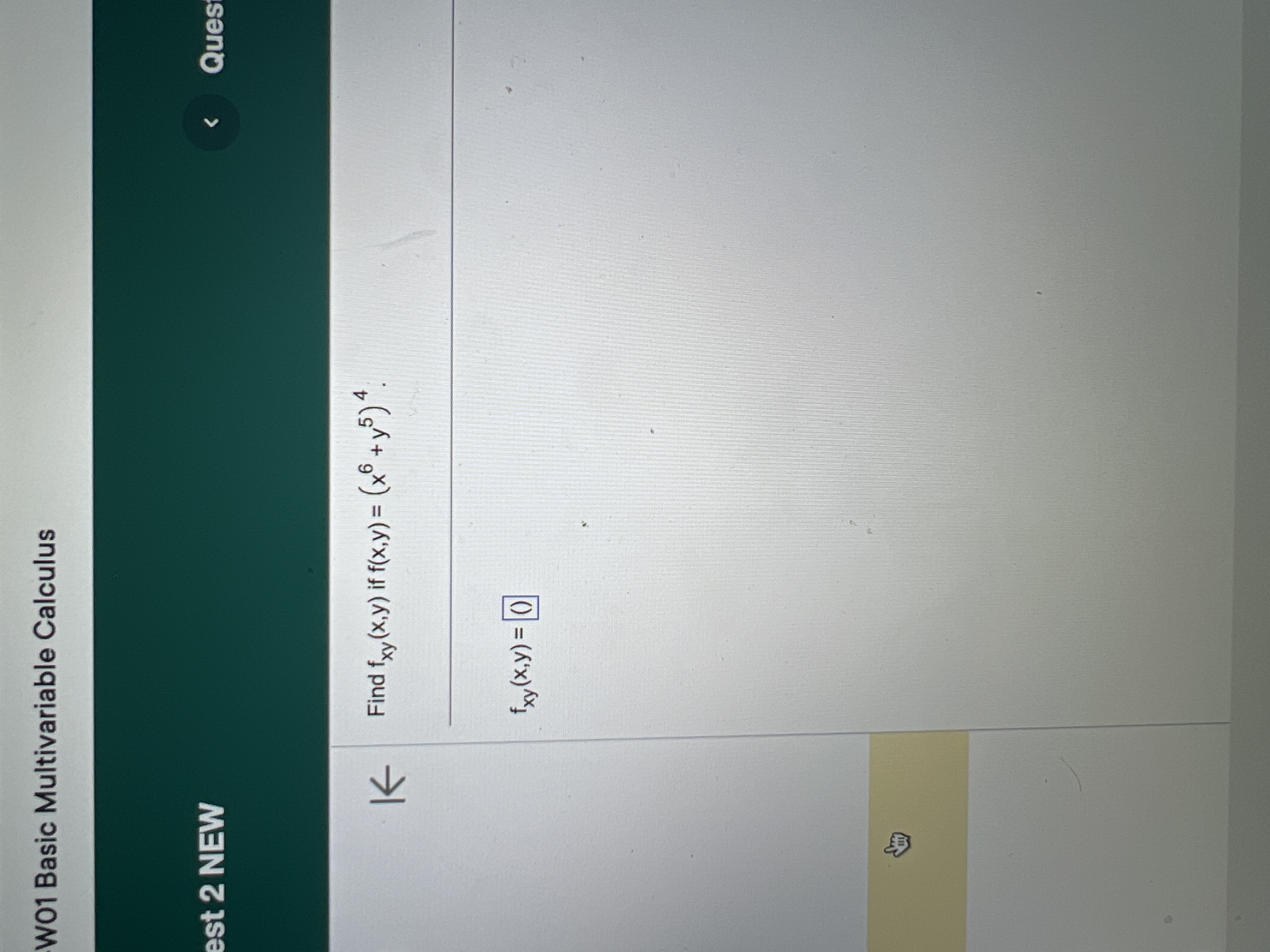 Solved W01 Basic Multivariable Calculus est 2 NEW Find | Chegg.com