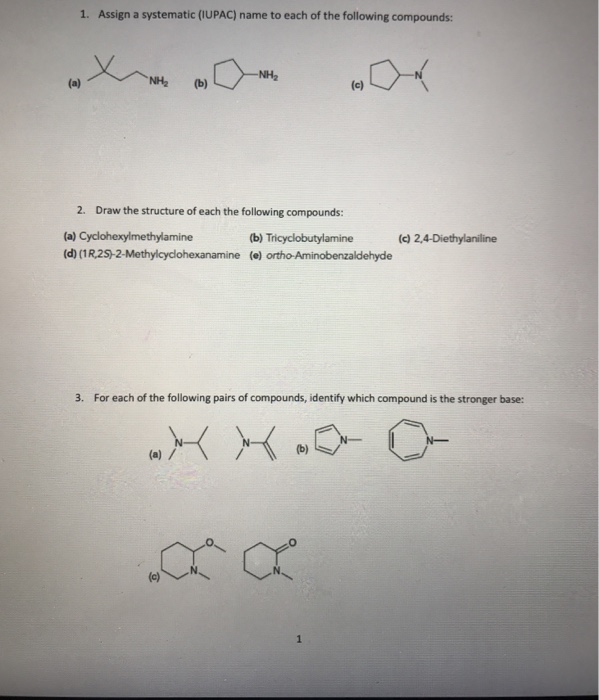 Solved Assign a systematic (IUPAC) name to each of the | Chegg.com