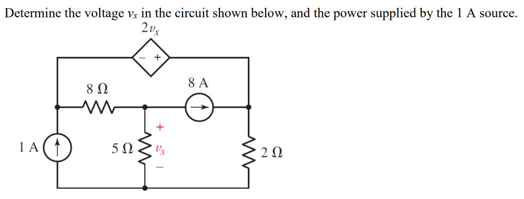 Solved Determine the voltage vr in the circuit shown below, | Chegg.com
